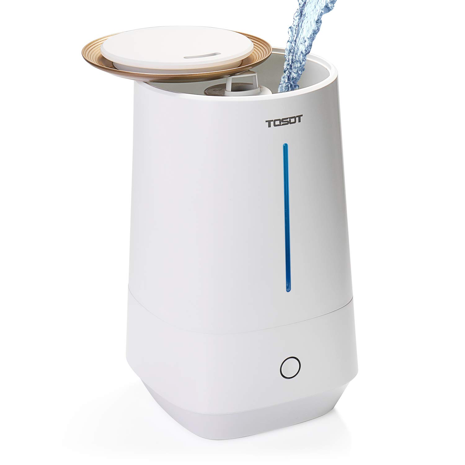 TOSOT Cool Mist Humidifier, Top Fill 4L/1.1 Gallon Tank, Diffuser Humidifier for Bedroom, White