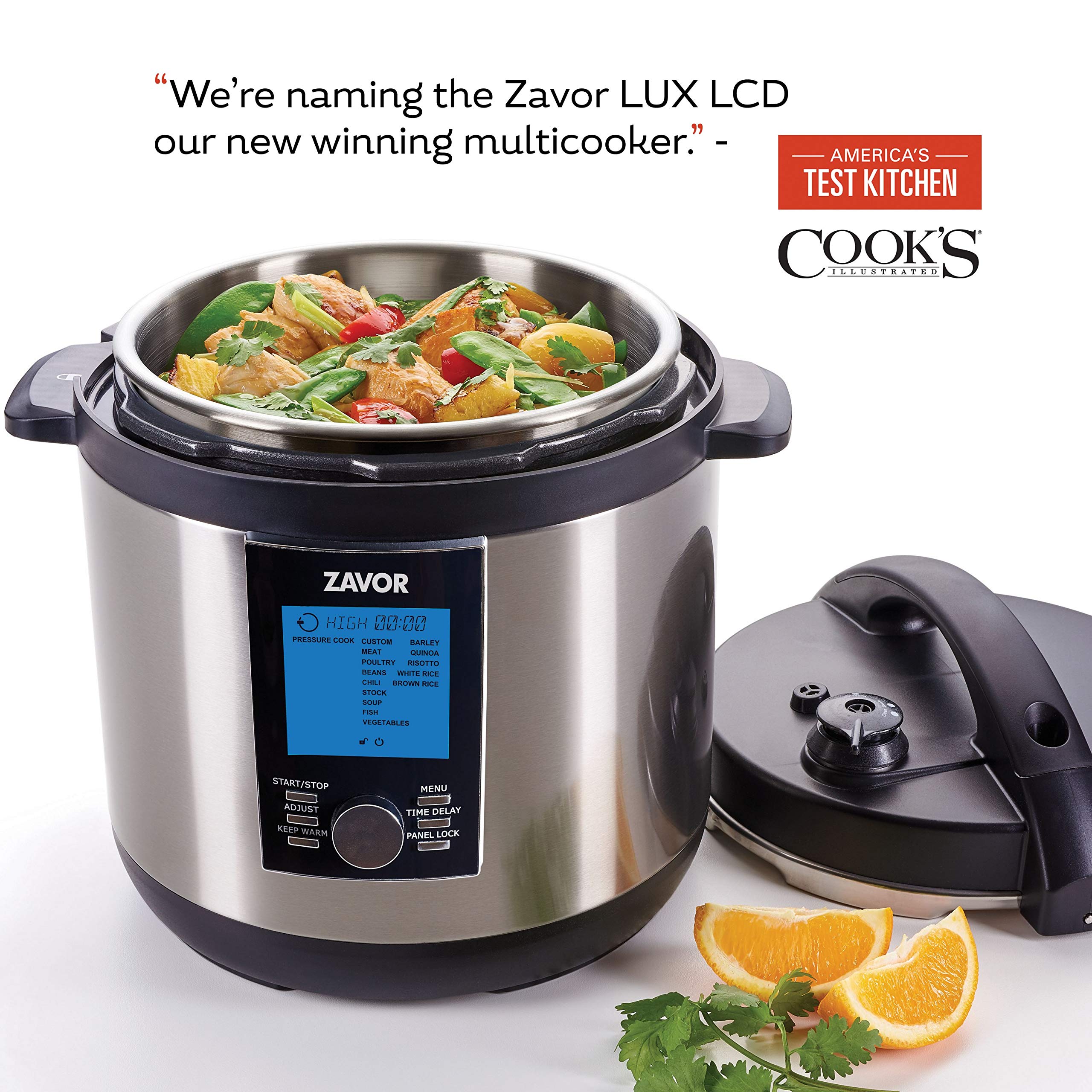 Zavor LUX LCD 6 Quart Programmable Electric Multi-Cooker: Pressure Cooker, Slow Cooker, Rice Cooker, Yogurt Maker, Steamer and more - Black (ZSELL22)