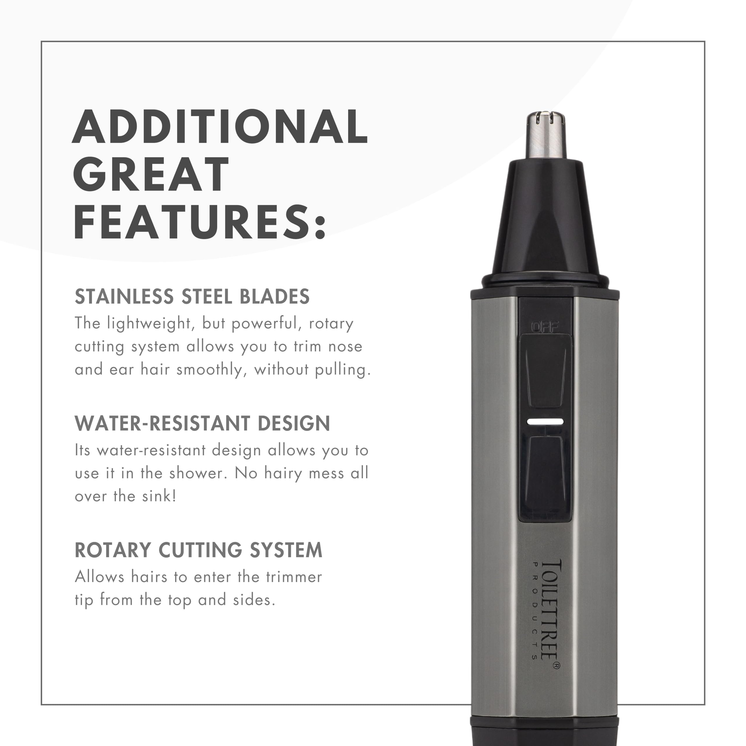 ToiletTree Products Water Resistant Heavy Duty Steel Nose Trimmer with LED Light and Travel Case