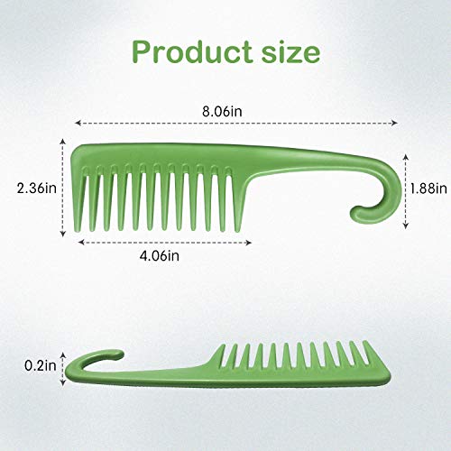 Wapodeai Wide Tooth Comb, Premium Shower Combs for Women, Apply to For Curly, Wet, Dry, Thick Hair (Green)
