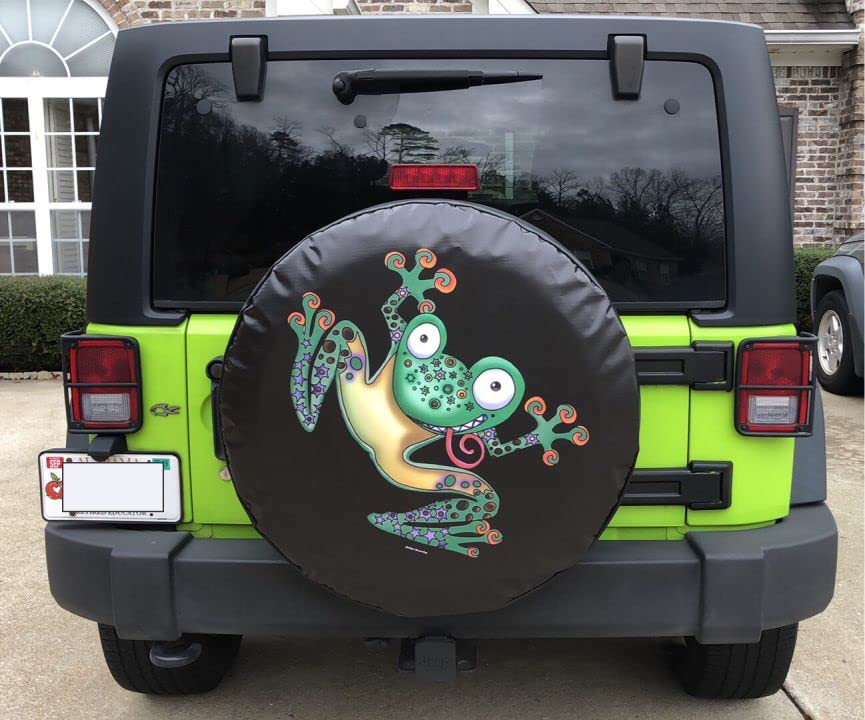 TIRE COVER CENTRAL Flippin' Frog Spare Tire Cover (Select tire Size/Back up Camera Option in menu)