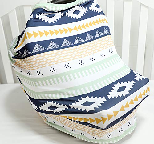 Tirrito Nursing Cover Multi Use Breastfeeding Scarf - Baby Car Seat Covers, Infant Stroller Cover, Carseat Canopy for Boys - Aztec