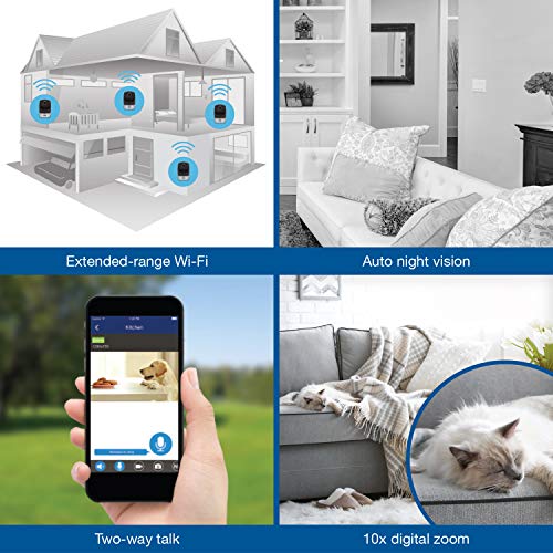 VTech VC9511 Wi-Fi IP Camera with 1080p Full HD, Remote Pan & Tilt, Free Live Streaming, Free motion-detected recording, Automatic Infrared Night Vision & Smart Security Alarm
