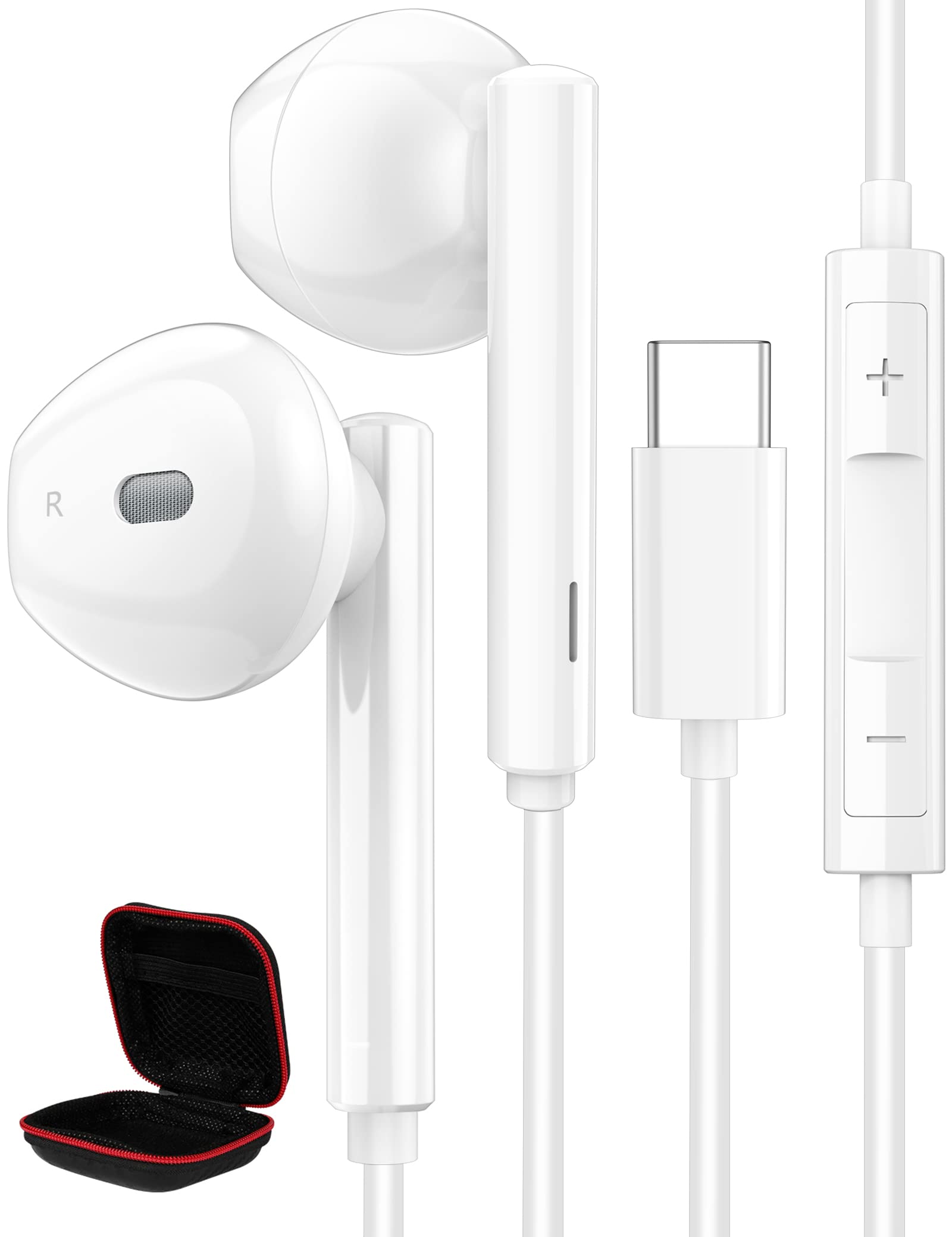 TITACUTE USB C Headphones Digital USB Type C Earphone Noise Isolation Wired Earbuds in Ear Headphone with Microphone for Samsung S23 Ultra S22 S21 S20 FE A53 A54 Galaxy Z Flip Pixel 6 Pro 7 6a OnePlus