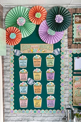 Rustic Bloom Succulent Die-Cut Border Trim
