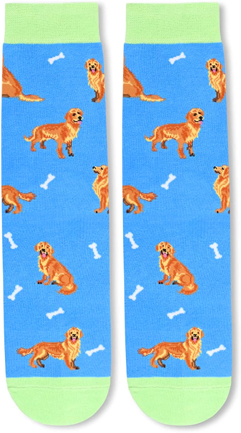 sockfun Funny Golden Retriever Gifts for Women Men, Novelty Golden Retriever Socks Silly Crazy Fun Socks