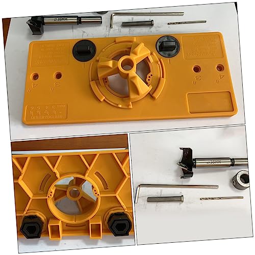 Router Jigs 1 Set Punch Tool Kit Router Jigs Hinge Drilling Tool Set Bit Kit Punch Tool Router Tool 35mm Hinge Hole Positioner Tool Kit Hinge Hole Set Orange Opener