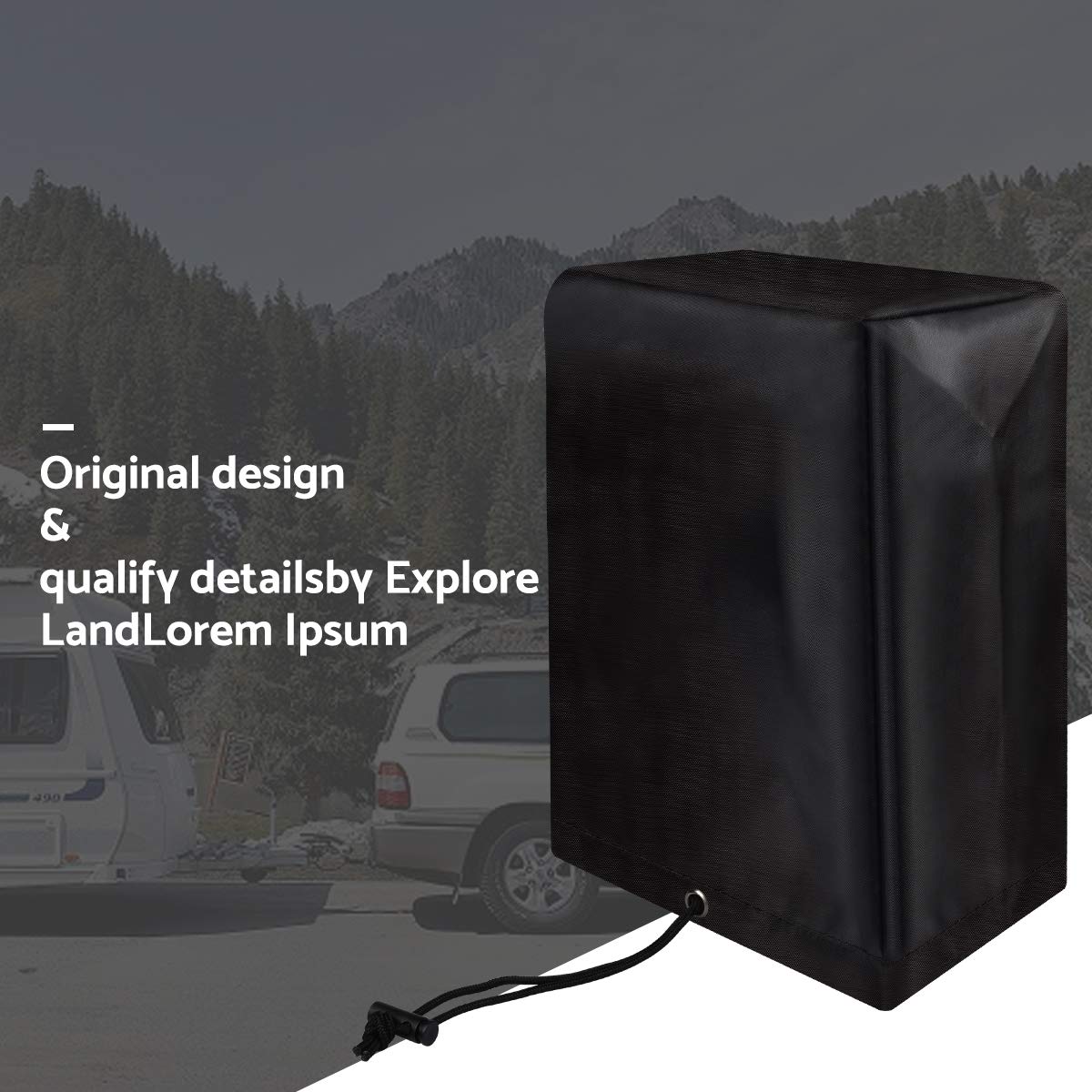 RV Electric Jacks Protective Cover, Hurricom Universal 600D Polyester Electric Tongue Jack Cover Trailer RV Electric Tongue Jack Protective Cover (Large Size 14″H x 5″W x 10″D)