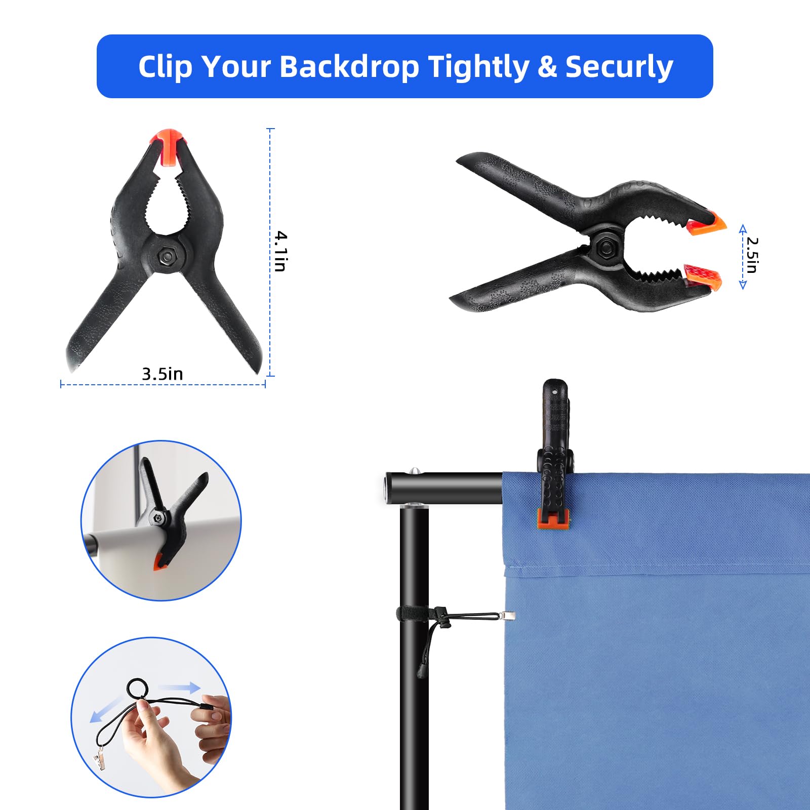Upgraded Backdrop Stand - PHOPIK 6x9ft Adjustable Photoshoot - Backdrop Stand for Parties - Background Support System Kit for Photography Studio with Clamp, Sand Bag, Carry Bag
