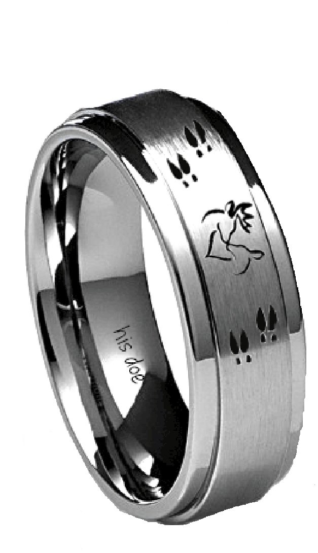 Southern Designs His Doe Ring for Women - Tungsten (8) for Country Girl Friend Promise or Wedding