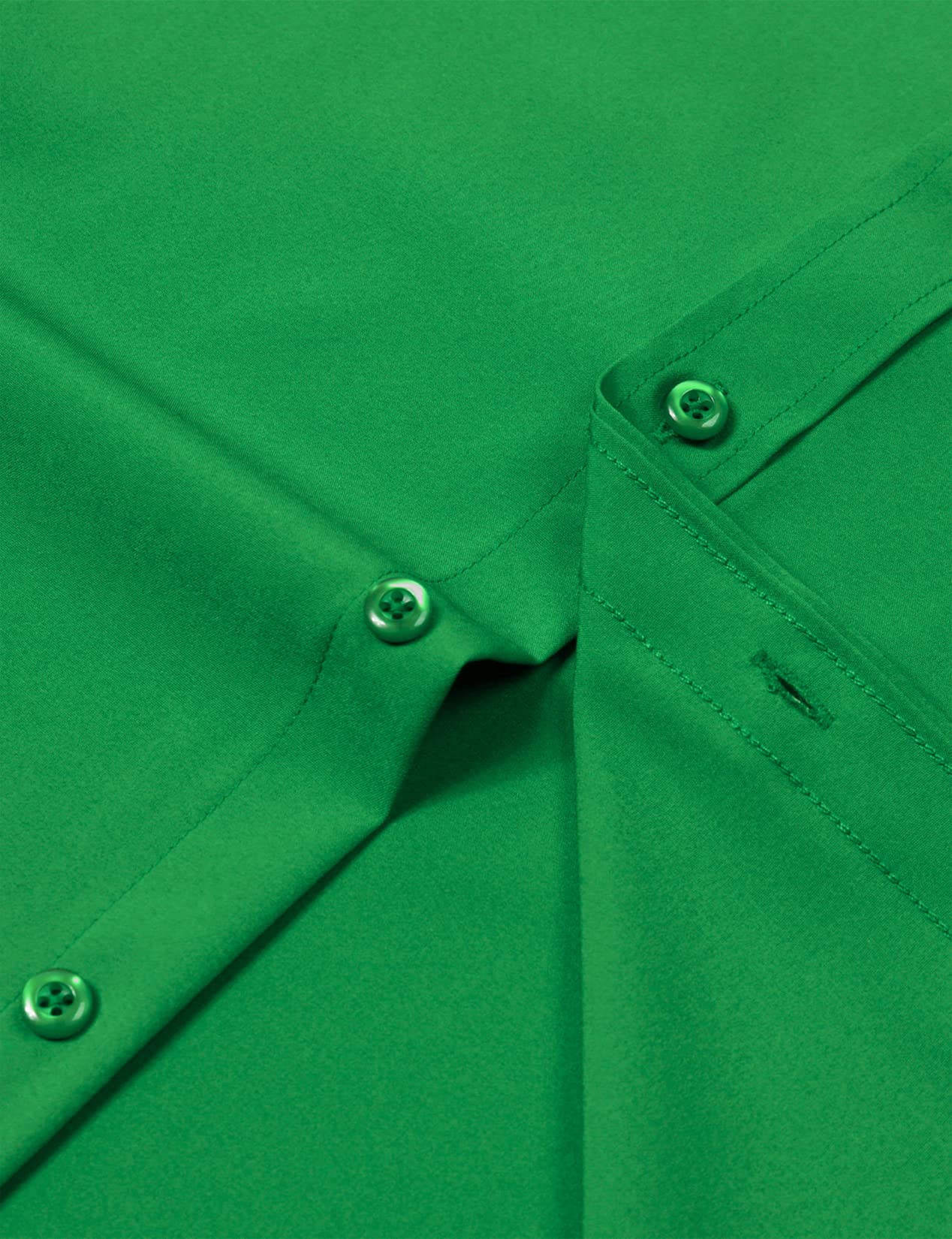 ZEROYAA Men's Regular Fit Dress Shirt Solid Wrinkle-Free Long Sleeve Casual Business Button Up Shirts with Pocket ZSSCL05-Shamrock Green Medium