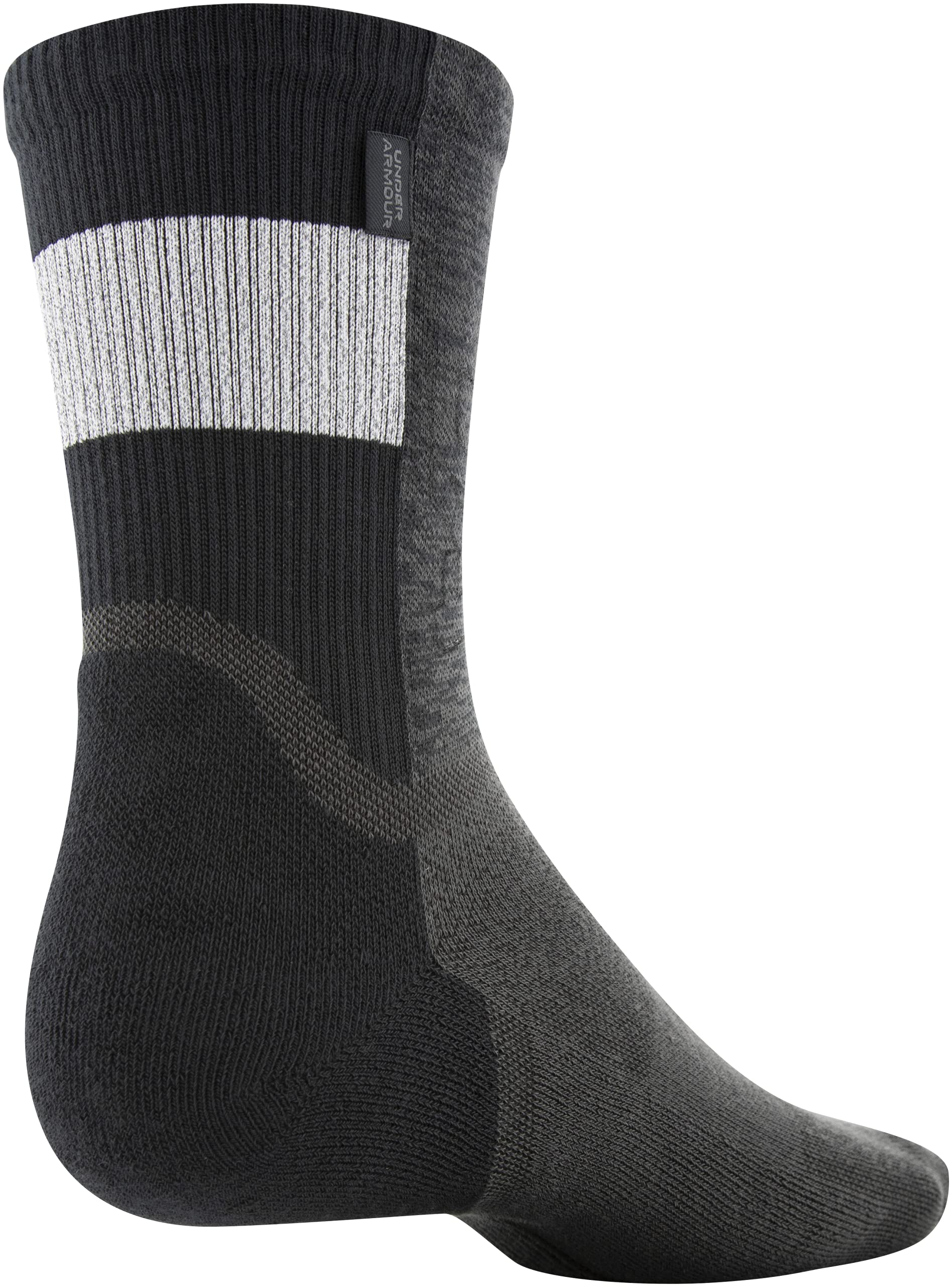 Under Armour Unisex-Adult ArmourDry Run Mid Crew Socks, 1-Pair, Black, Large
