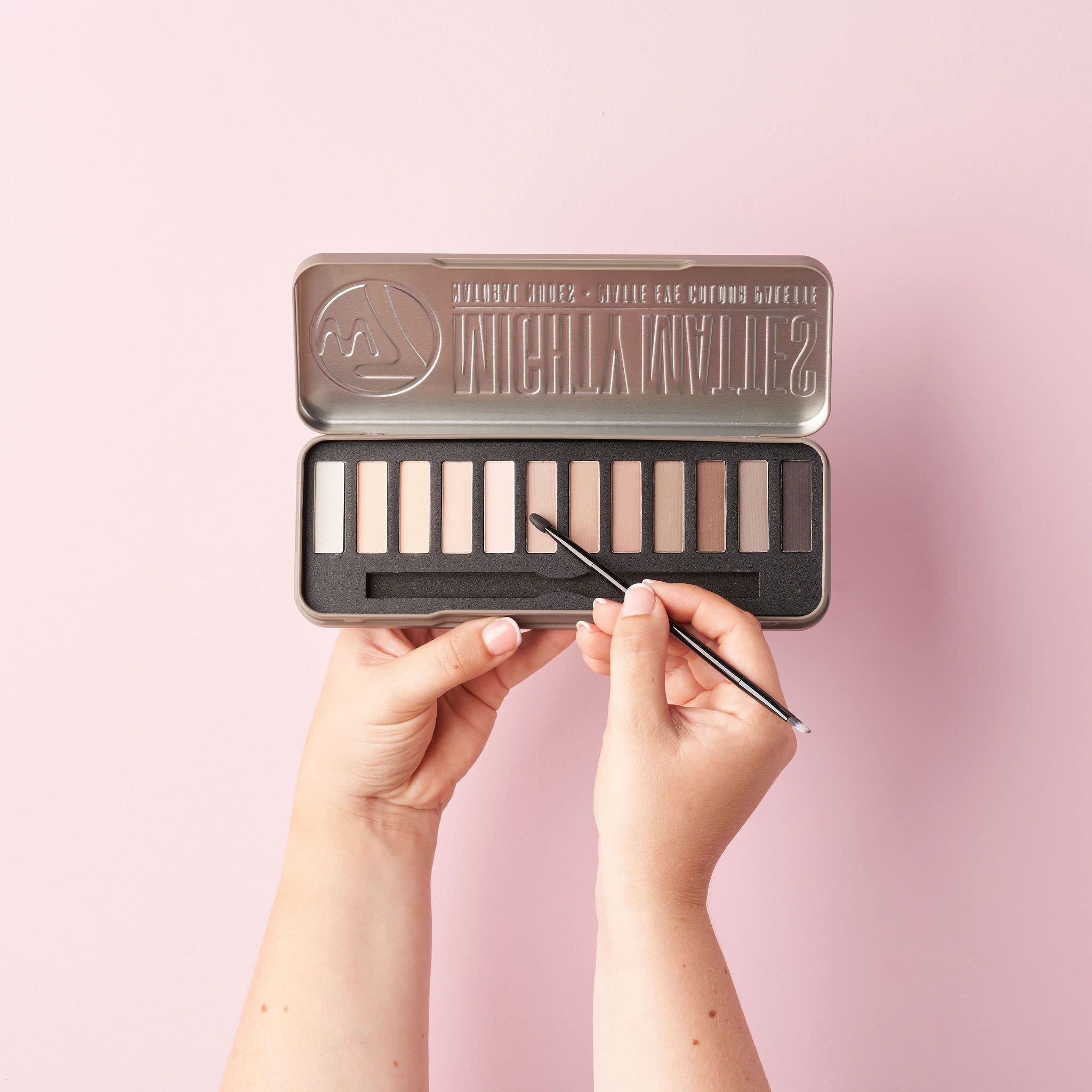 W7 Mighty Mattes Eyeshadow - 12 Matte Nude Colours β Flawless & Natural Long-Lasting Makeup Palette