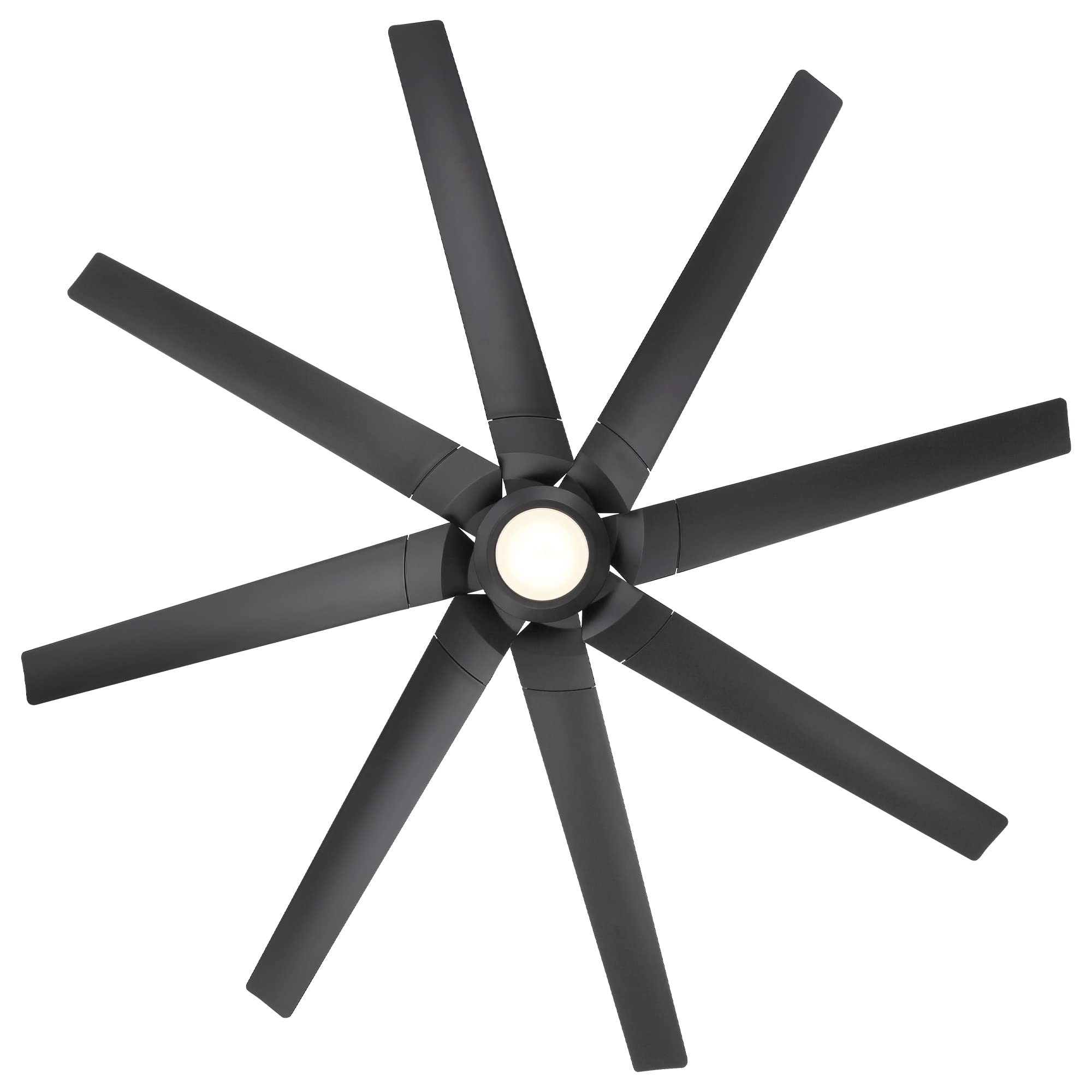 Roboto XL Indoor and Outdoor 8-Blade 70in Smart Ceiling Fan in Matte Black with 3000K LED Light Kit and Remote Control works with Alexa and iOS or Android App