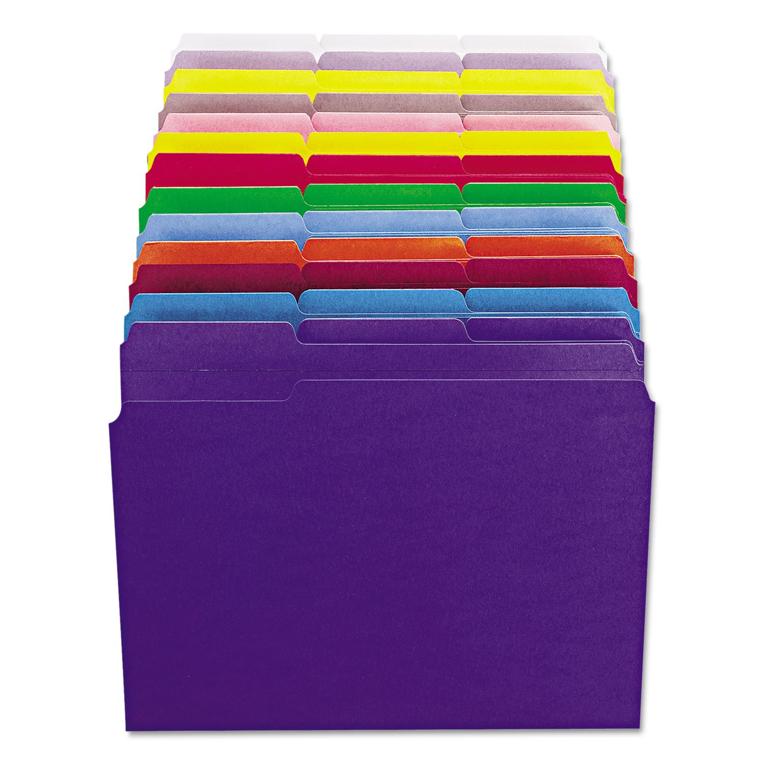 Smead 12034 File Folders 1/3 Cut Reinforced Top Tab Letter Blue 100/Box