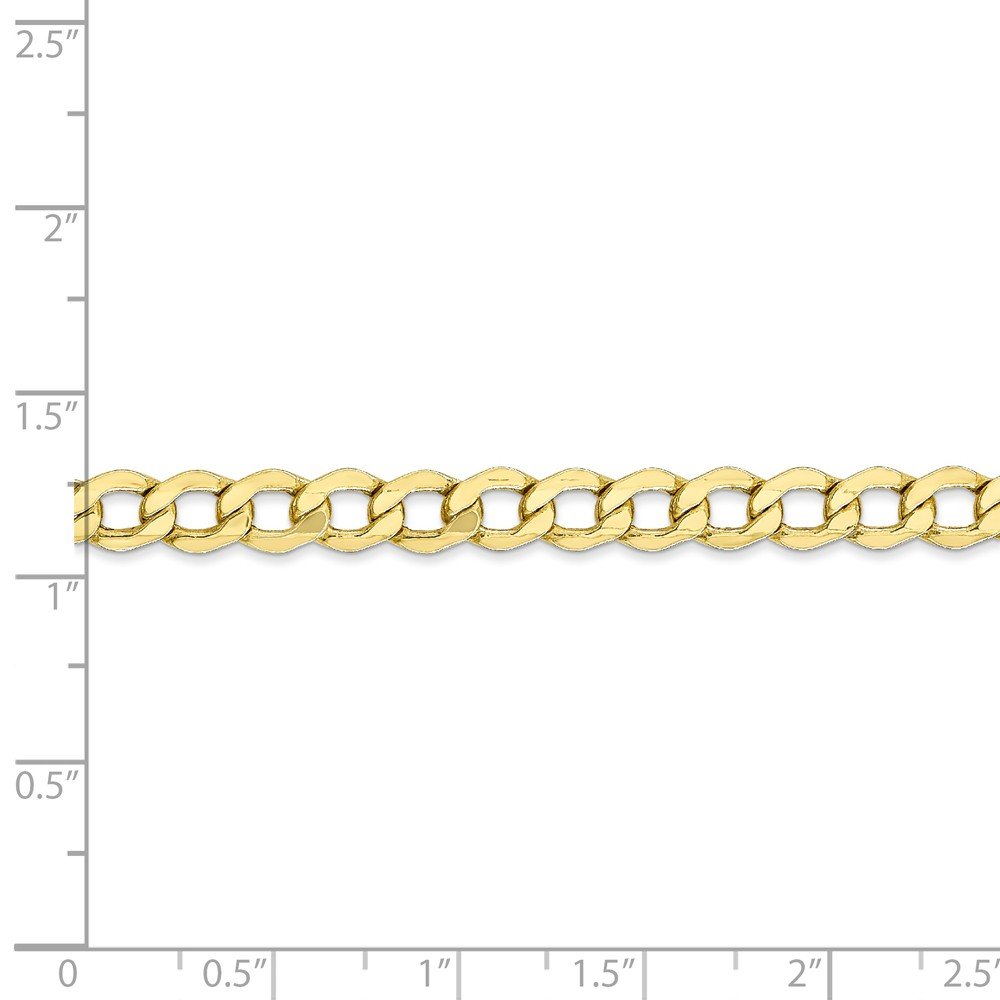 Sonia Jewels 10k Yellow Gold 5.25mm Curb Cuban Link Chain Bracelet - with Secure Lobster Lock Clasp 7"