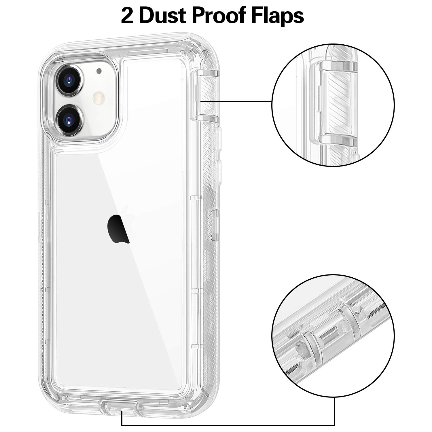 WESADN Case for iPhone 11 Clear Case Crystal Protective Cases for Women Men Heavy Duty Shockproof Hybrid Hard PC Bumper Drop Protection Soft TPU Cover for iPhone 11 6.1