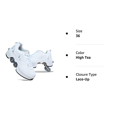 sanheng fire Deformation Parkour Shoes Four Rounds of Running Shoes Roller Skates (High Tea, 36)