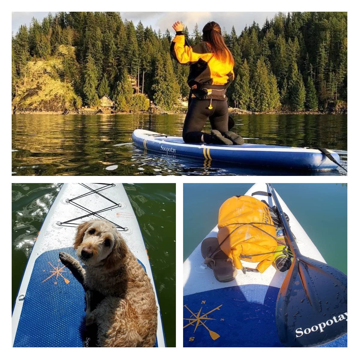 Soopotay SUP Inflatable Paddle Boards for Adults, 11'6'' x 32'' x 6'' Stand Up Paddleboard, Blow Up Paddle Board with Kayak Function, iSUP Package Includes
