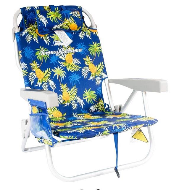 Tommy Bahama Backpack Cooler Beach Chairs - Blue Pineapple