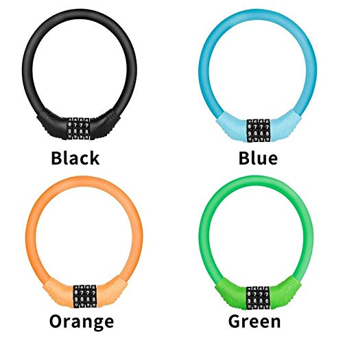 ZMYDZ Bicycle Lock Portable Mountain Bike Four-Digit Password Code Cycling Mini Zinc Alloy Universal Bicycle Lock Anti Theft Security Ring Cable-Green Bike Locks (Color : Blue) (Color : Blue)