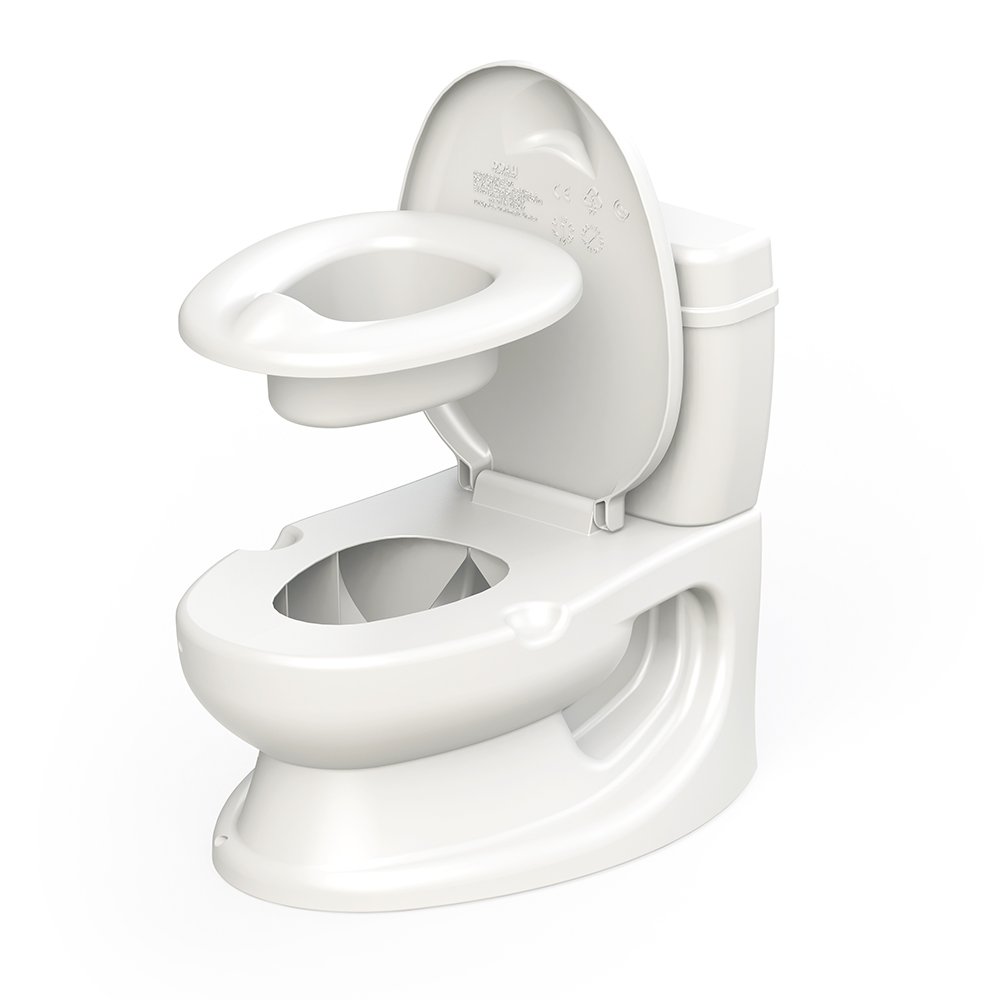ToyLet Potty Training Toilet Seat | Toddler Potty Training with Comfy Seat Cover, Tank Storage & Paper Roll Holder | Easy to Empty and Clean | Soft & Comfortable Potty Trainer for Boys & Girls (Blue)