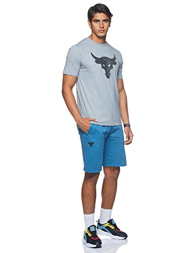 Under Armour Mens UA Project Rock T-Shirt (Steel Light Heather/Black - 035, Large)