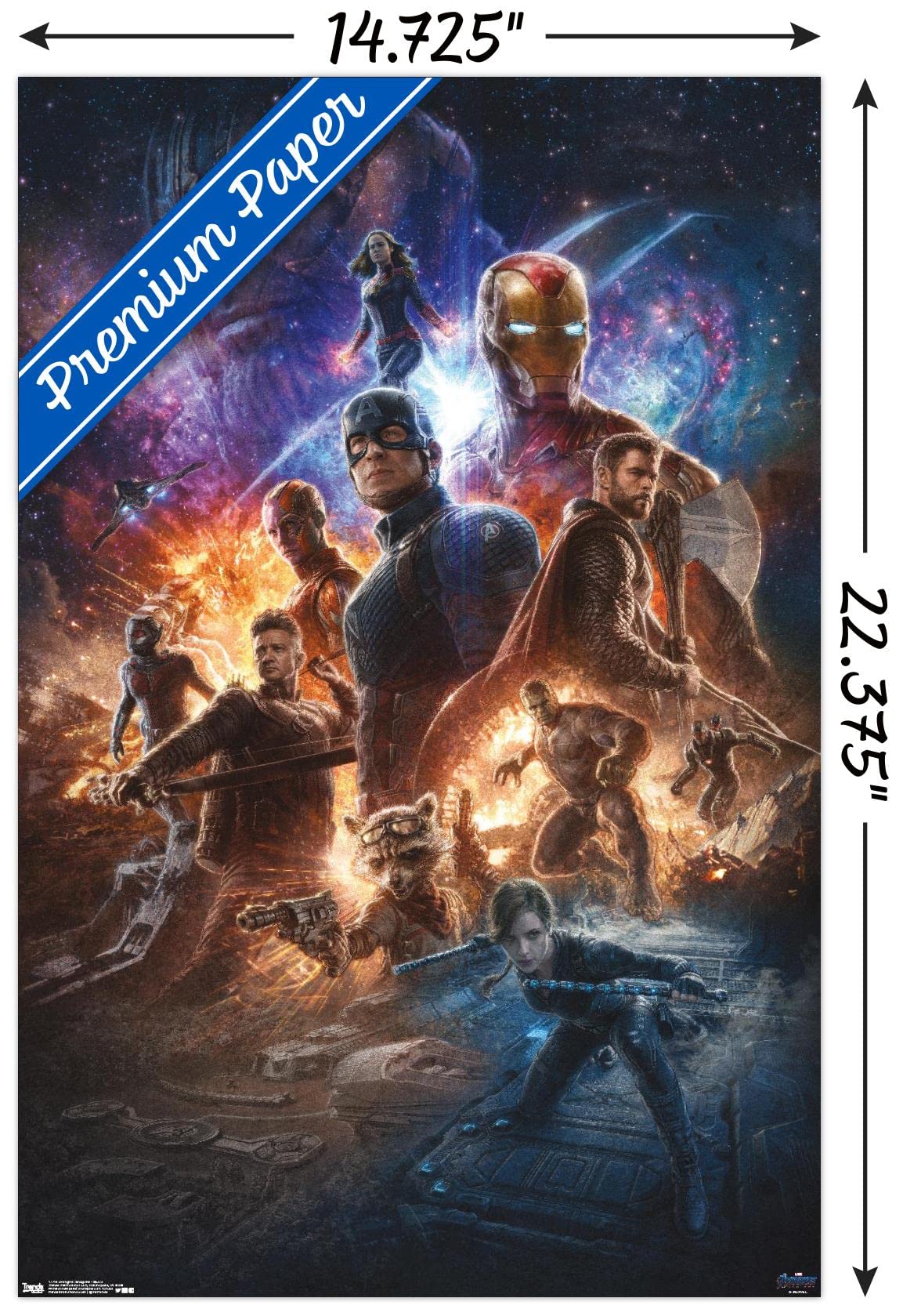 Trends International Marvel Cinematic Universe - Avengers - Endgame - Space Wall Poster, 14.725" x 22.375", Premium Unframed Version