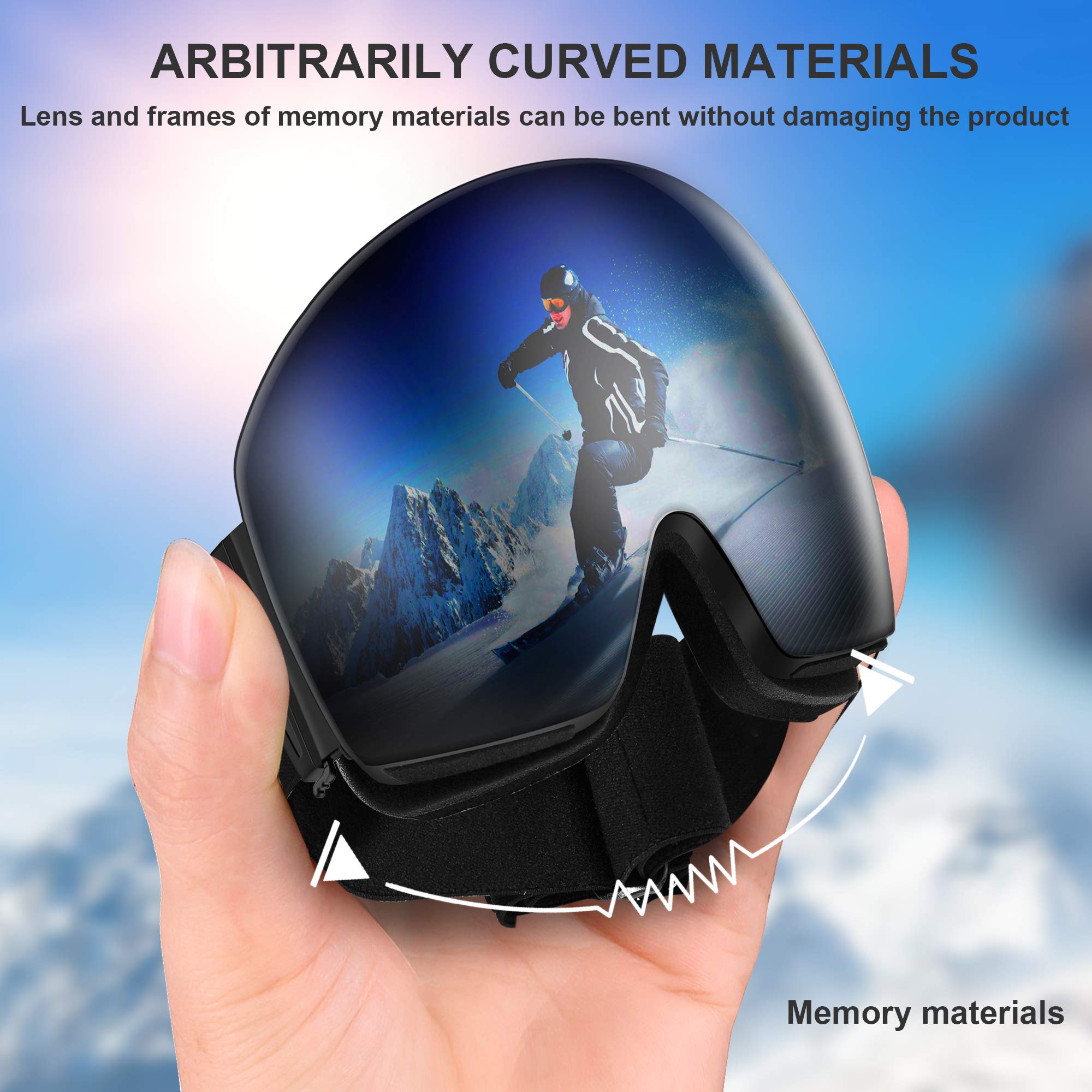 TRENDWIND Anti Fog Ski Goggles - Snowboard Goggle with Interchangeable Lens UV400 protection outdoor sports