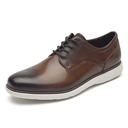 Rockport mens Garett Plain Toe Oxford, Cognac, 9.5 US