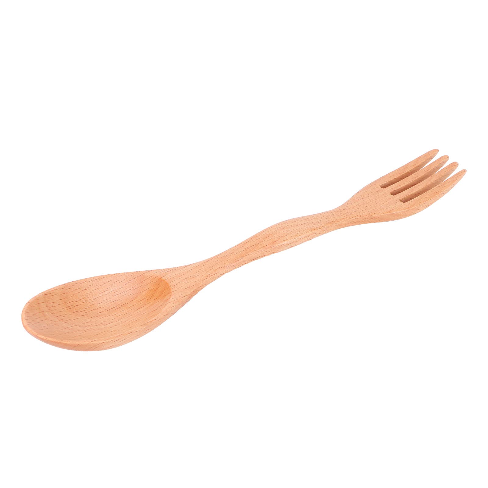 Wooden Salad Server,Integrated Salad Spoon and Fork Natural Hand Wooden Utensils for Serving Salad