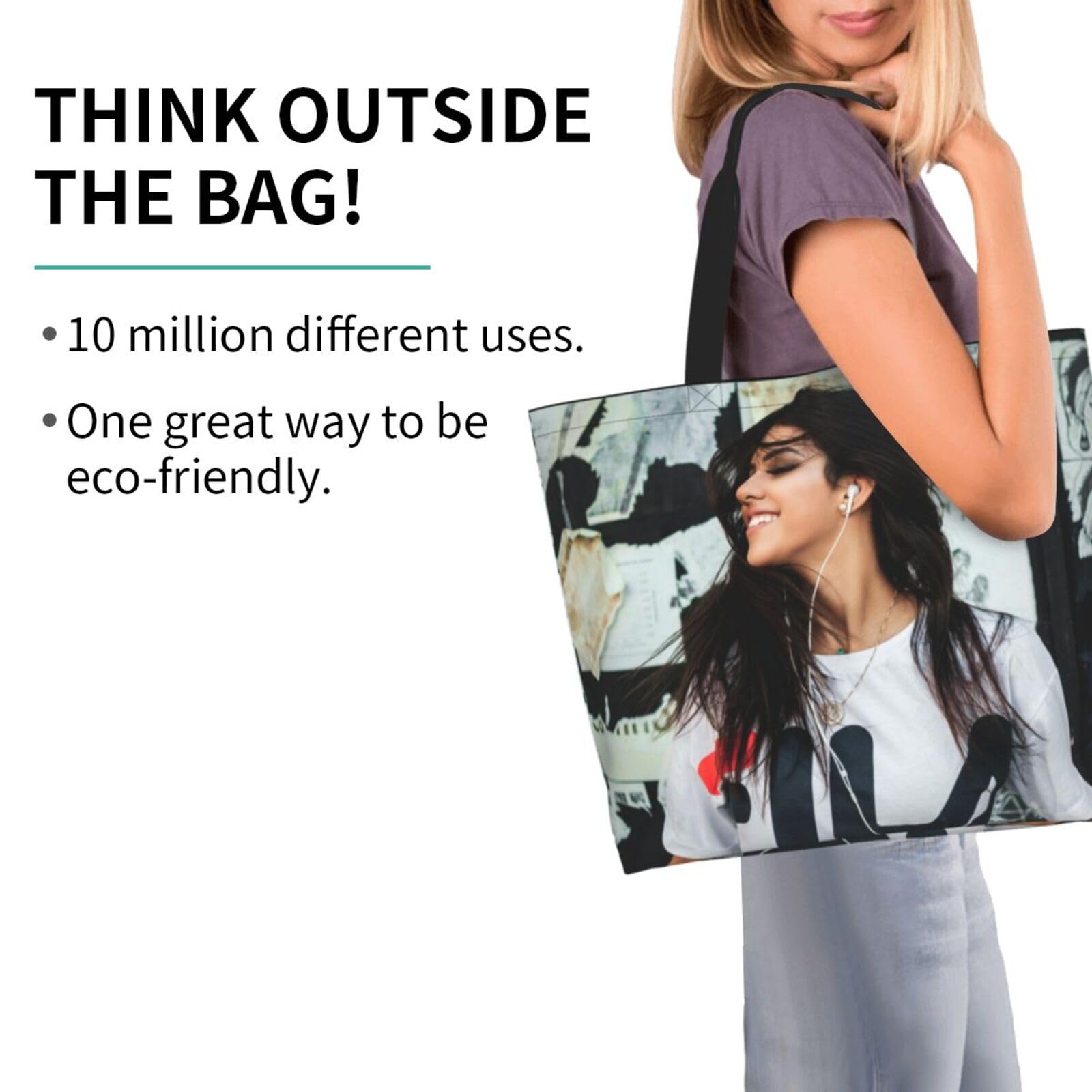 RSGWIY Custom Tote Bags Personalized Shoulder Bag for Women with You Logo Text Photo Customize Reusable Shopping Handbag