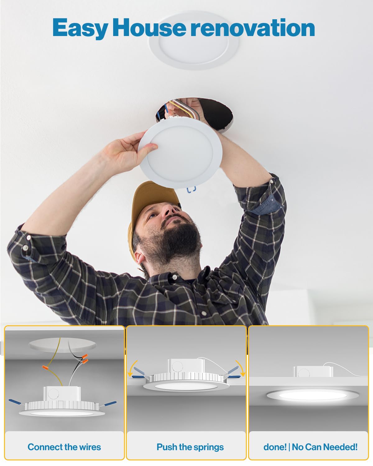 Sunco Lighting 12 Pack 6 Inch Ultra Thin LED Recessed Lighting Ceiling Lights Slim 3000K Warm White 14W Equivalent 100W Damp Rated Dimmable Canless Integrated Junction Box ETL Energy Star