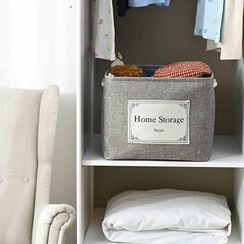 Sacyic Large Storage Baskets for Shelves,Fabric Baskets for Organizing,Collapsible Storage Bins for Closet,Nursery, Clothes,Toys,Home & Office
