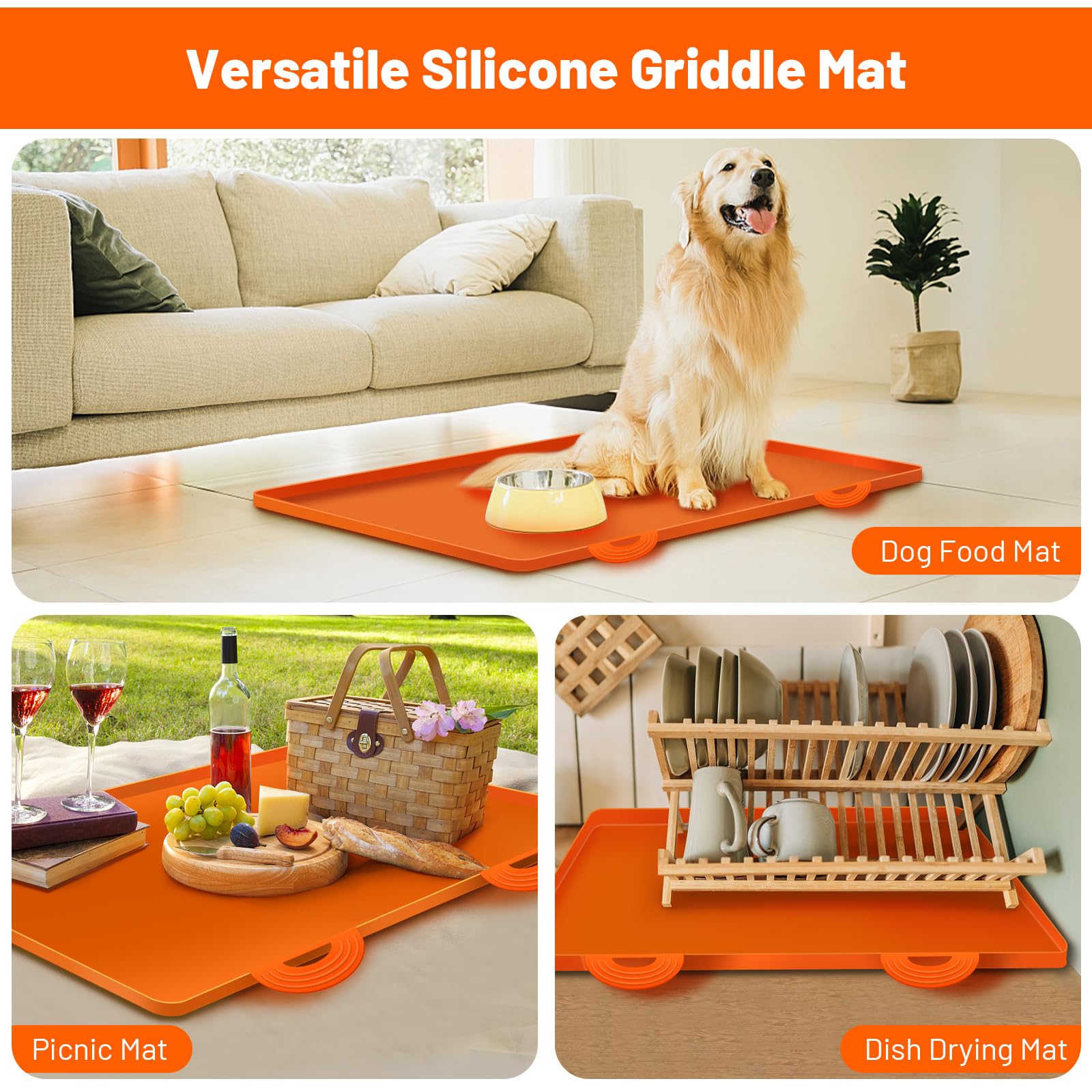 Ragstone Silicone Griddle Mat for Blackstone 36 Inch Griddle Heavy Duty Food Grade Silicone Mat Protect Griddle from All Season Cooking Protective Cover