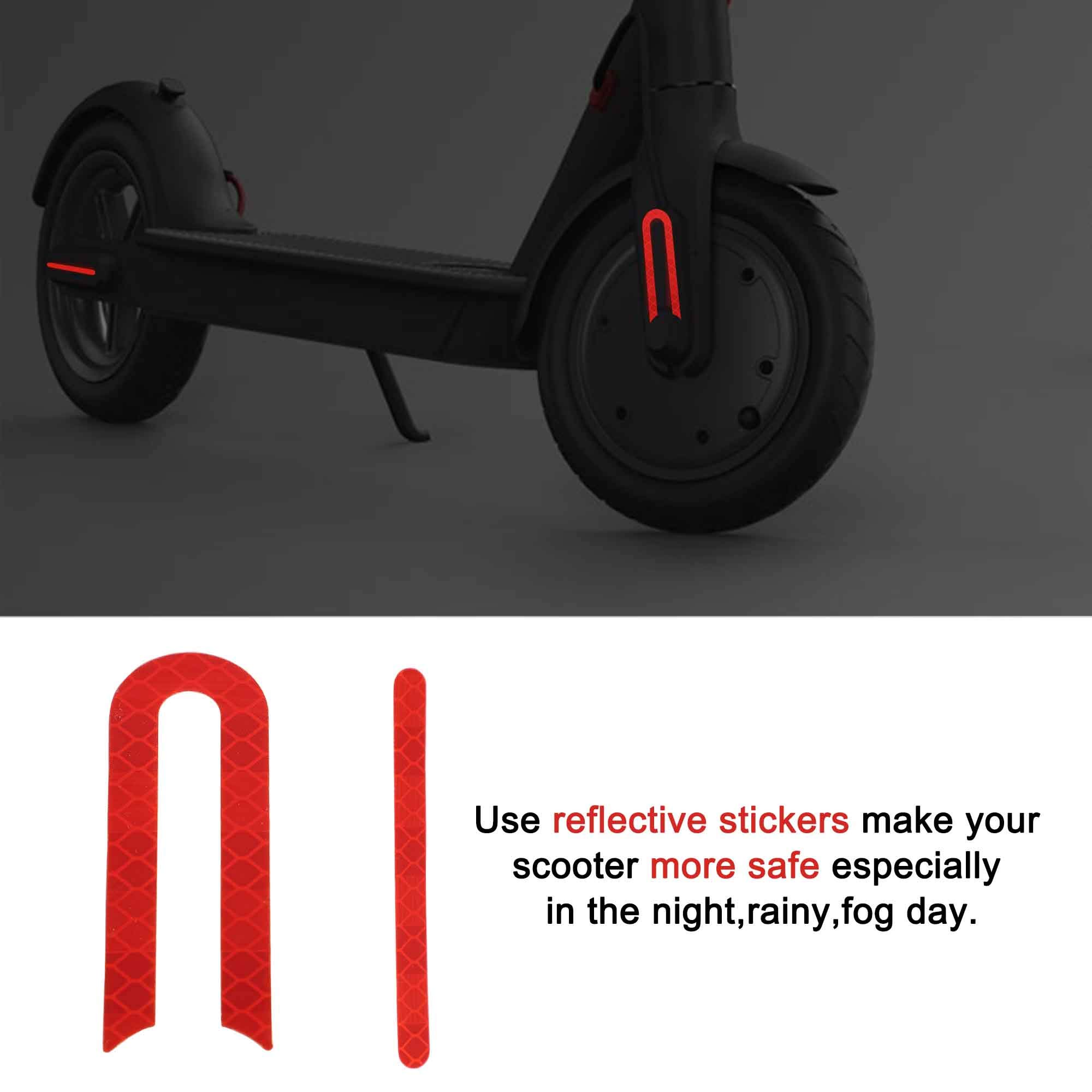 TOMALL Reflective Strip Sticker Front & Rear Wheel Rubber Sticker Red for Xiaomi Mijia M365 Sticker Scooter Replacement Parts Accessories