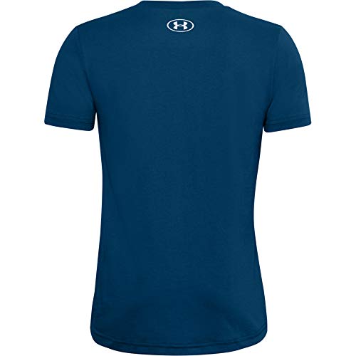 Under Armour Sportstyle Left Chest Short Sleeve, Graphite Blue (581)/White, Youth X-Small