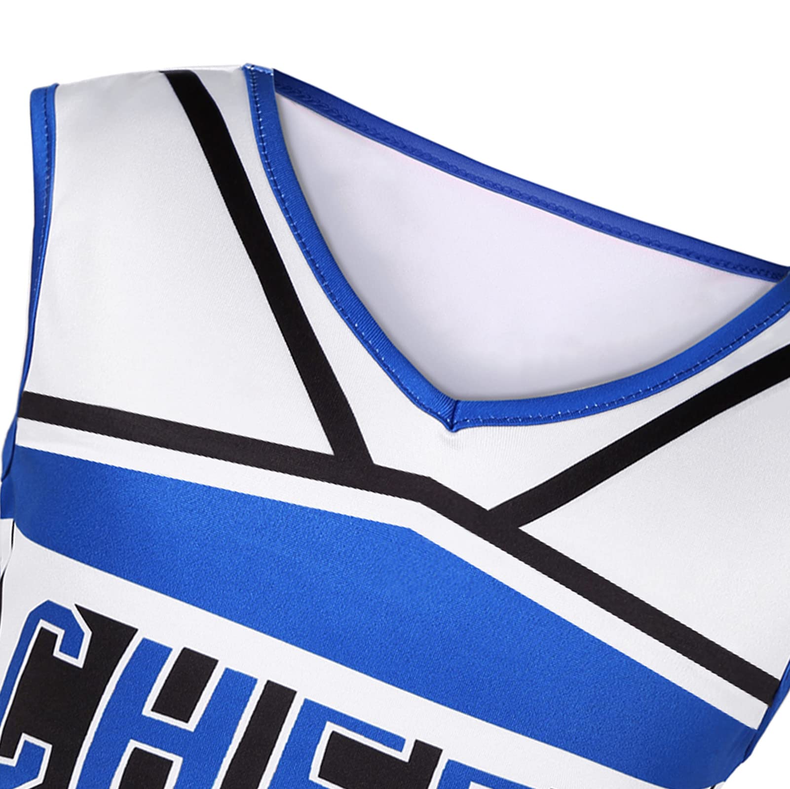 Sicypoty Girls Cheerleader Outfit Cheerleading Costume for Halloween Sport Games 7-8 Years Blue