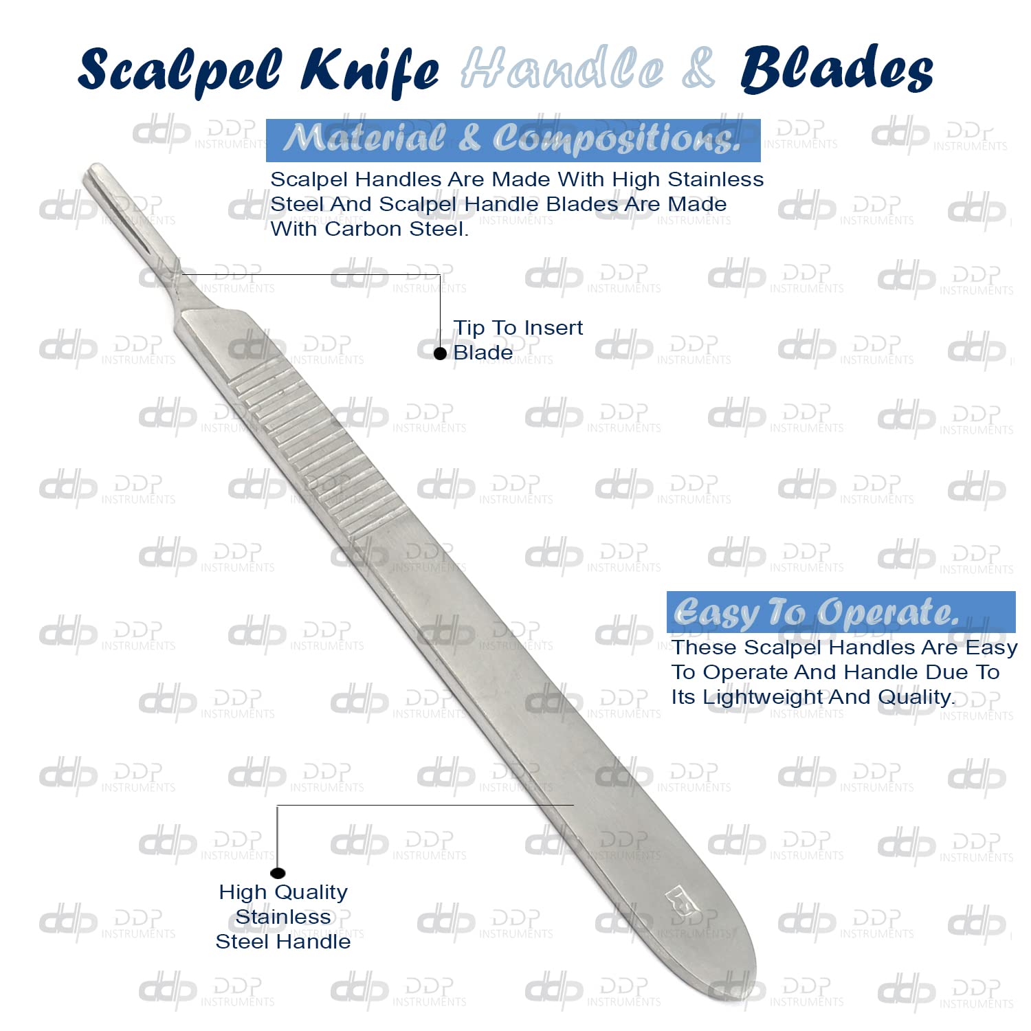 Scalpel Knife Handle #3 with 20 STERILE Blades #15
