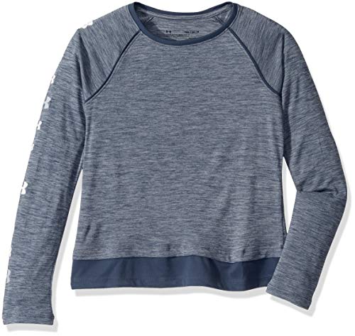 Under Armour Tech Long-sleeve Shirt, Downpour Gray Light Heather (045)/Mod Gray, Youth X-Small
