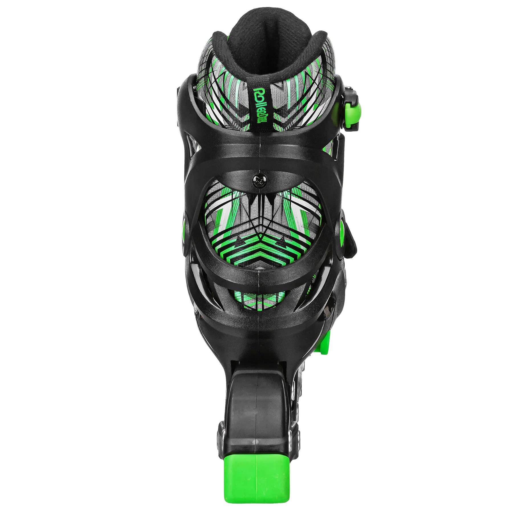 Roller Derby Stryde Youth Adjustable Inline Lighted Wheel Skates with Protective Gear, Adjustable Sizing, Tri-Pack Protective Gear Included