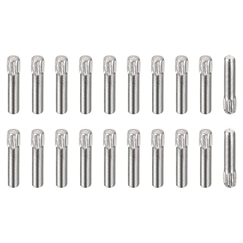 Tool parts 1.5x8mm 304 Stainless Steel Dowel Pins - 20Pcs Knurled Head Flat End Dowel Pin