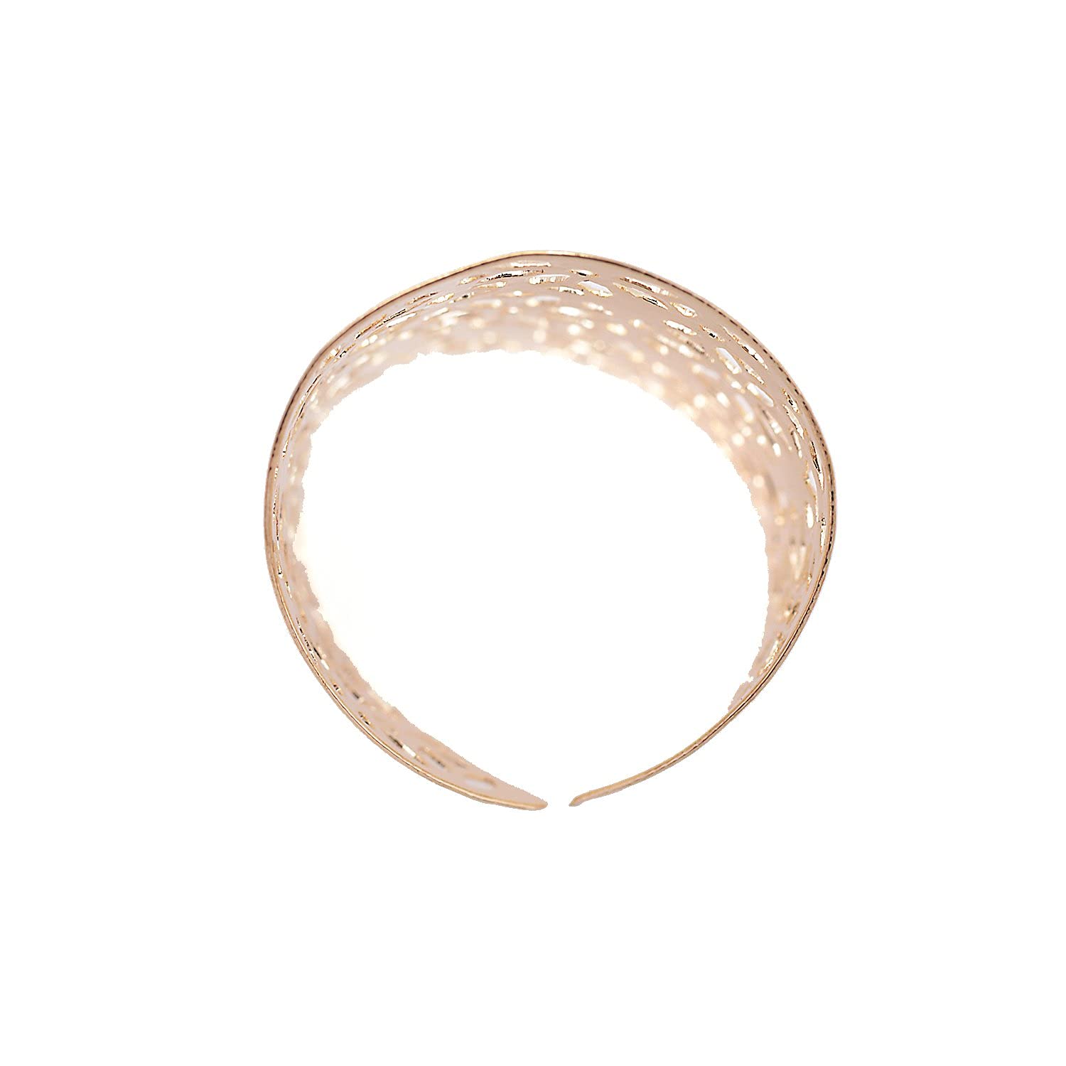 Spinningdaisy Gold Plated Adjustable Wide Filigree Floral Ring