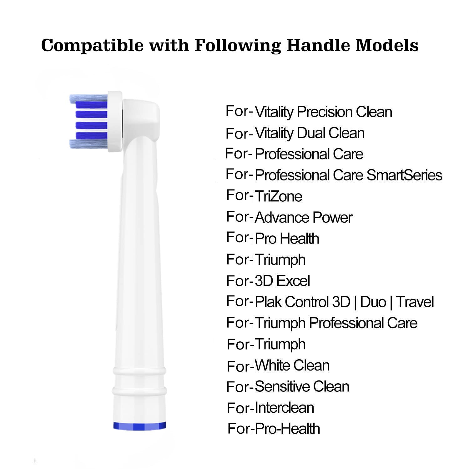 Replacement Toothbrush Heads Compatible with Oral B Braun, 4 Pack Professional Electric Toothbrush Heads Sensitive Clean Brush Heads Refill for Oral-B 7000/Pro 1000/9600/ 500/3000/8000