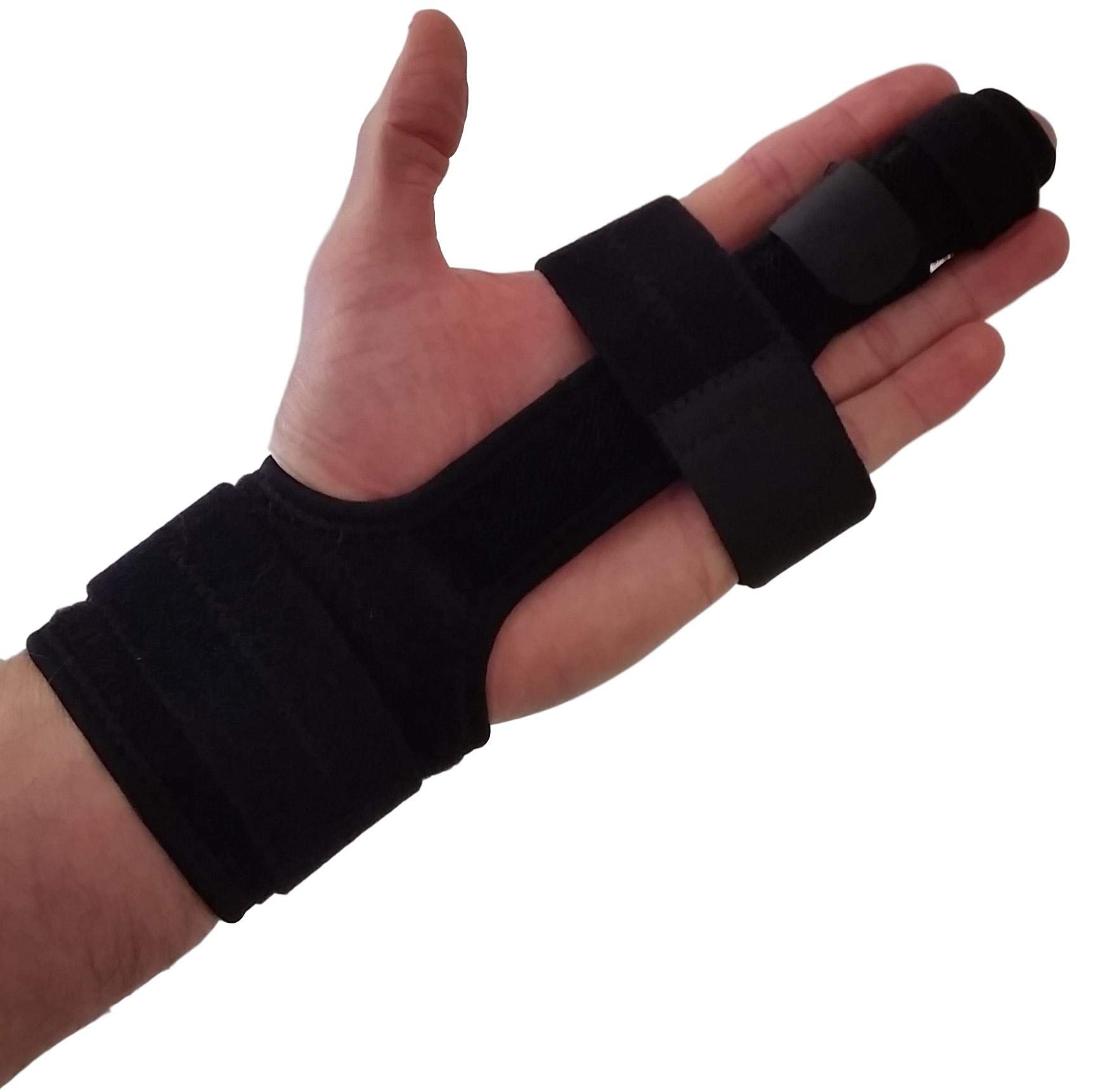 Trigger Finger Splint Middle Finger Brace | Middle Finger Splint For Broken or Fractured Middle Finger, Arthritis, Tendonitis, Tenosyvitis | Mallet Trigger Finger Straightener Immobilizer | S/M