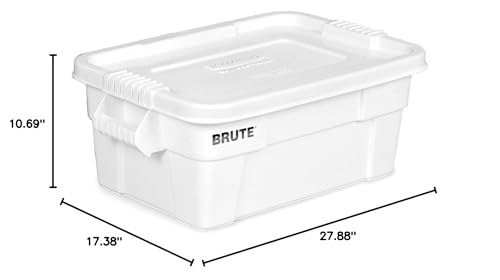 Rubbermaid FG9S3000WHT Brute Tote - 27-7/8 x 17-3/8 x 10-11/16 - White - Lot of 6