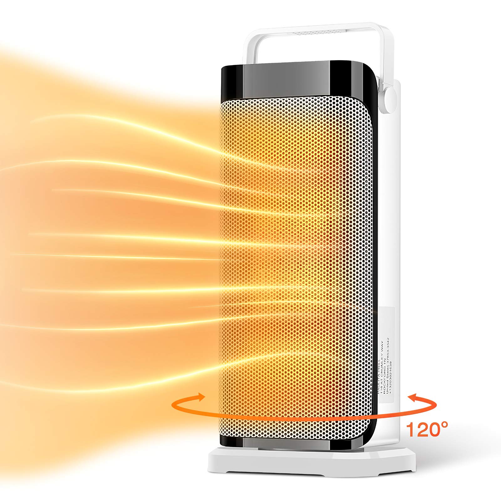 Space Heater for Office - Portable Electric Ceramic Quiet Tower Heater Fan with Thermostat, Fast Heating, 120°Oscillating Efficient for Personal Home Bedroom Large Room Bathroom Under Desk Indoor Use