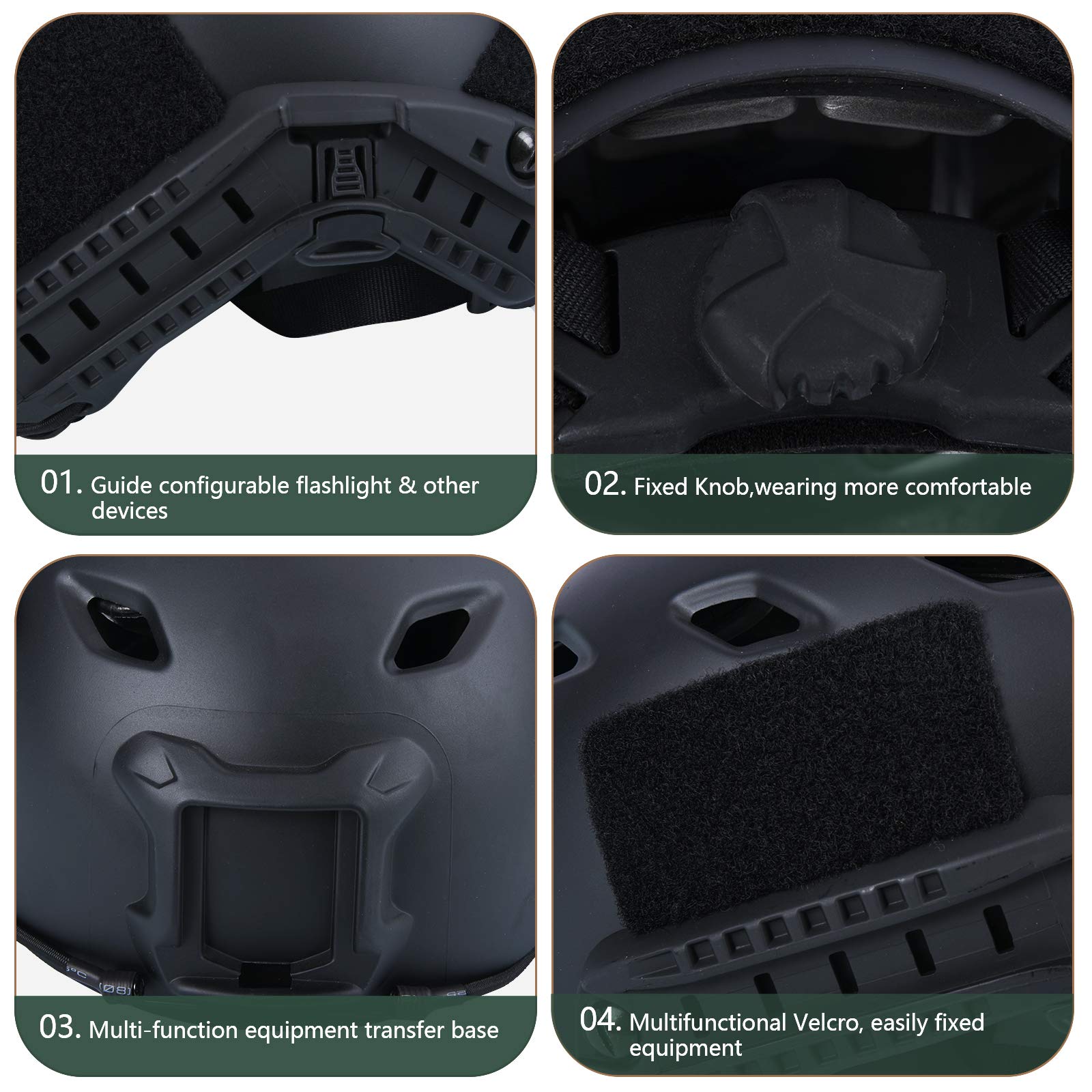 Tongcamo Helmet Bump Helmet Fast BJ Tape for Men Multicam Sports Hunting Shooting