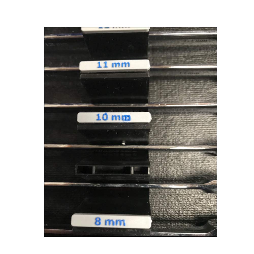 ToolBox Widget - Labels Insert - Metric Size Lables | MM Inserts for Vertical Wrench Organizers | Works for Metric Sized Wrenches | Compact, Portable, and Fits in Most Standard Tool Chest Drawers