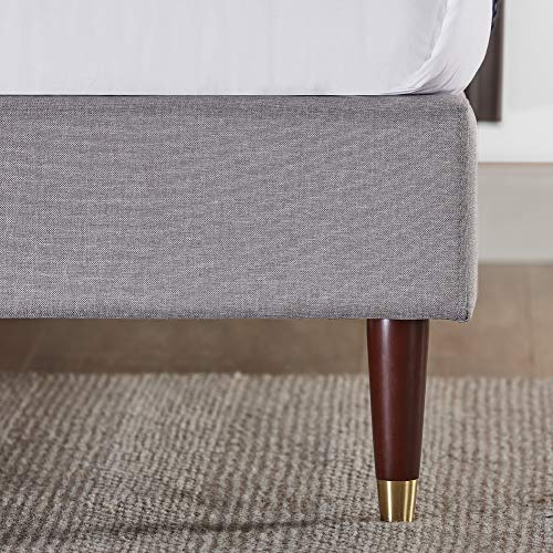 ZINUS Benton Upholstered Platform Bed Frame with Wingback Headboard / Mattress Foundation / No Box Spring Needed / Wood Slat Support / Tufted Headboard, Queen